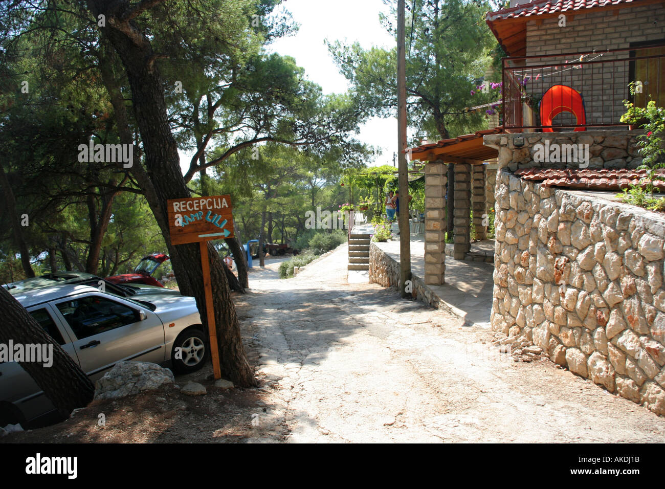 Reception of Kamp Lili in Jagodna village on Hvar Island Croatia Stock ...