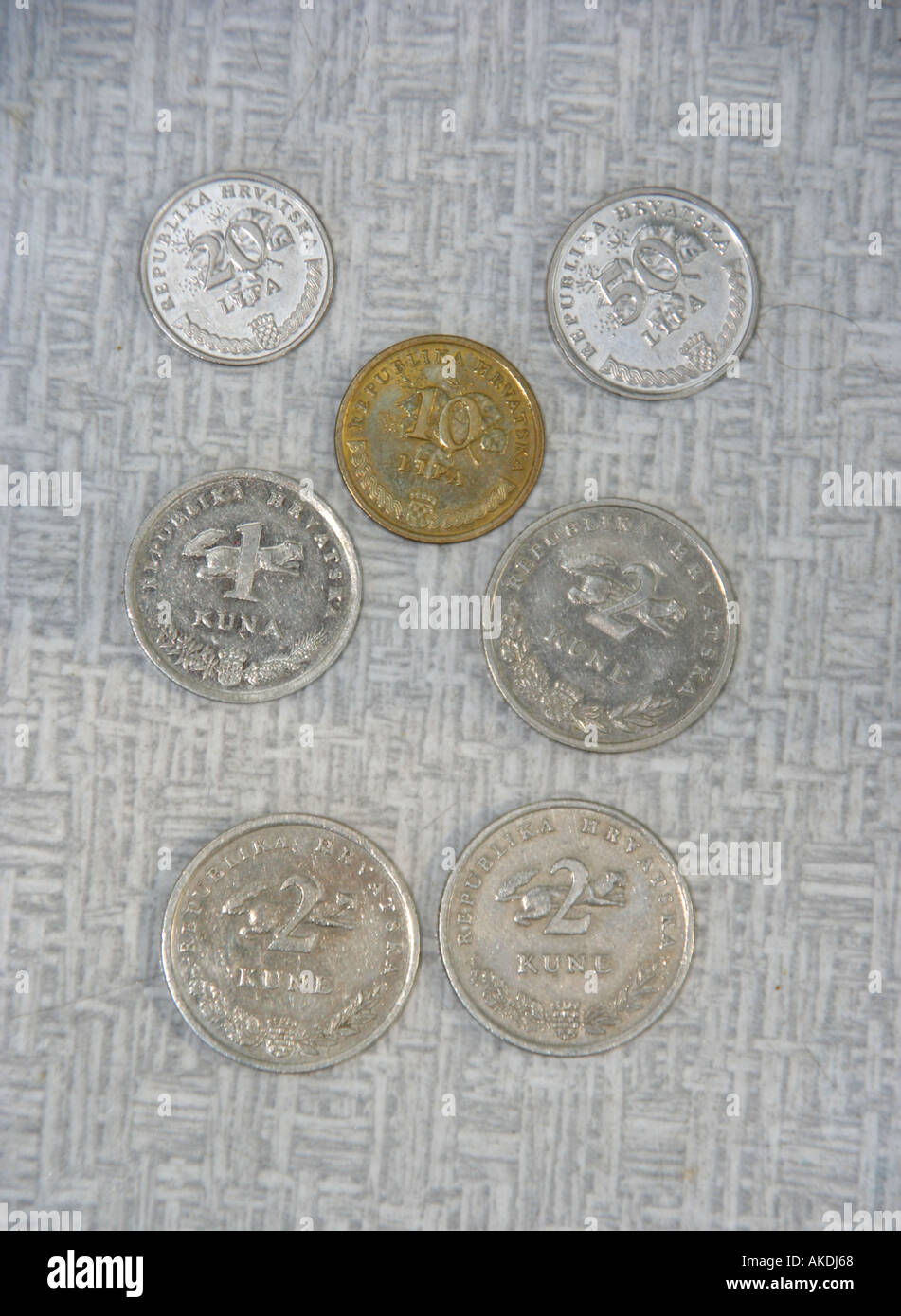 Kuna and Lipa croatian coins Stock Photo - Alamy
