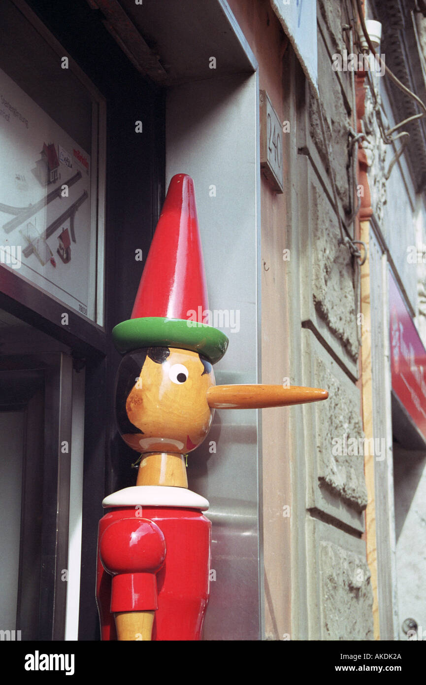 pinocchio model outside shop in rome Stock Photo - Alamy