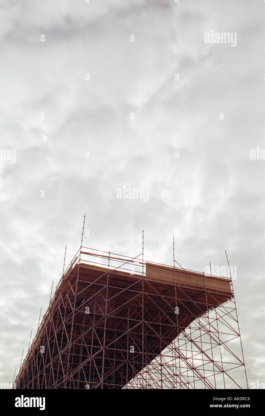 scaffolding and ramp and dramatic cloudy sky Stock Photo - Alamy