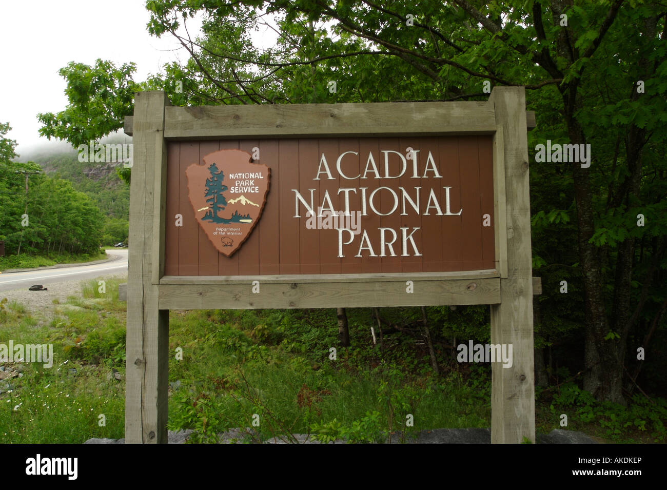 Acadia national park sign hi-res stock photography and images - Alamy
