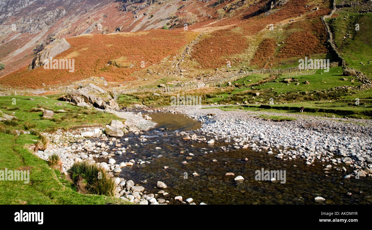 Landscape in Autumn Langstrath Valley Beck in the Lake District ...