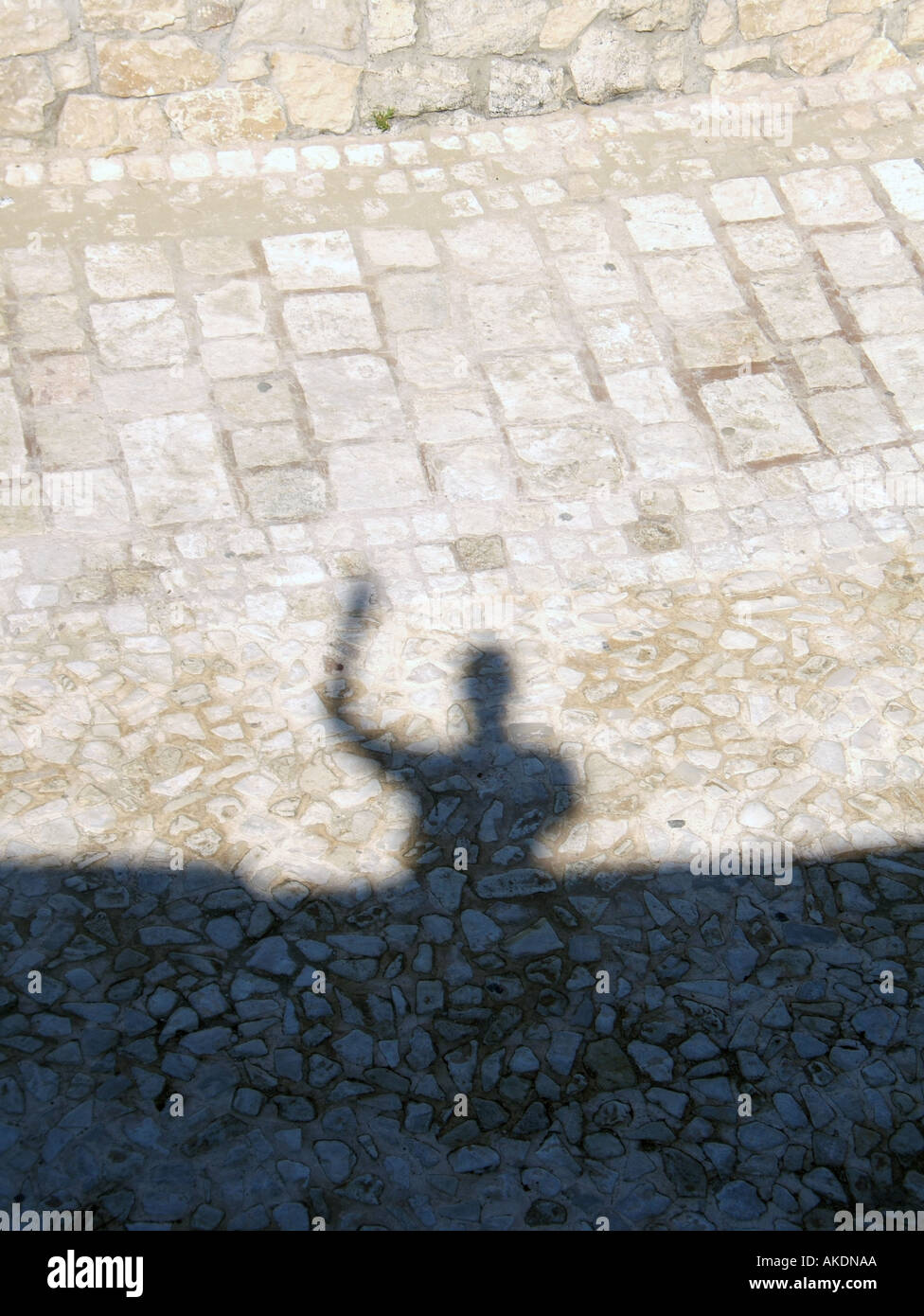 man waving shadow on street Stock Photo - Alamy