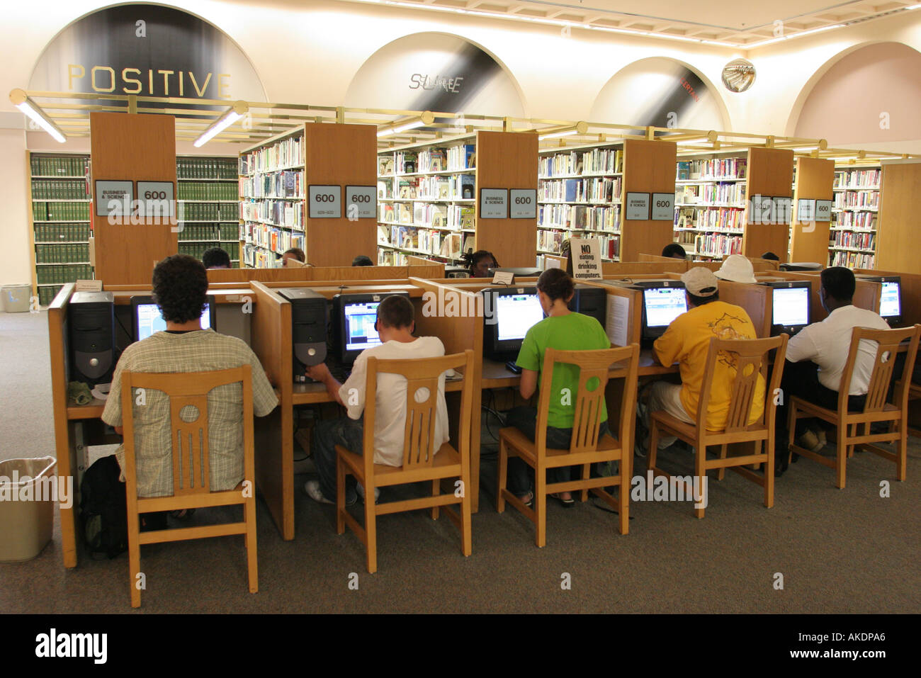Miami Florida,Main Public Library,Internet access,computers cubicles ...