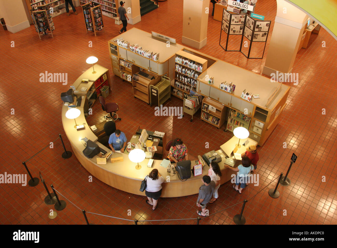 Miami Florida,Main Public Library,lobby,checkout desk,book,books ...