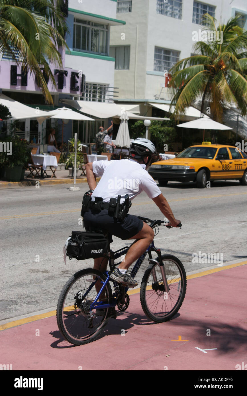 Miami Beach Florida,Ocean Drive,policeman,police,bicycle bicycles ...