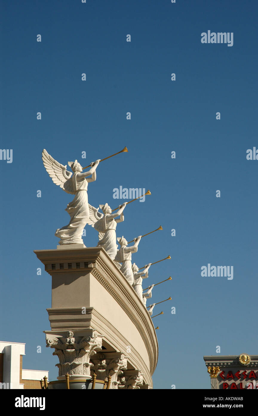 Las Vegas Nevada Caesars Palace statues of angels blowing trumpets at caesars palace Stock Photo ...