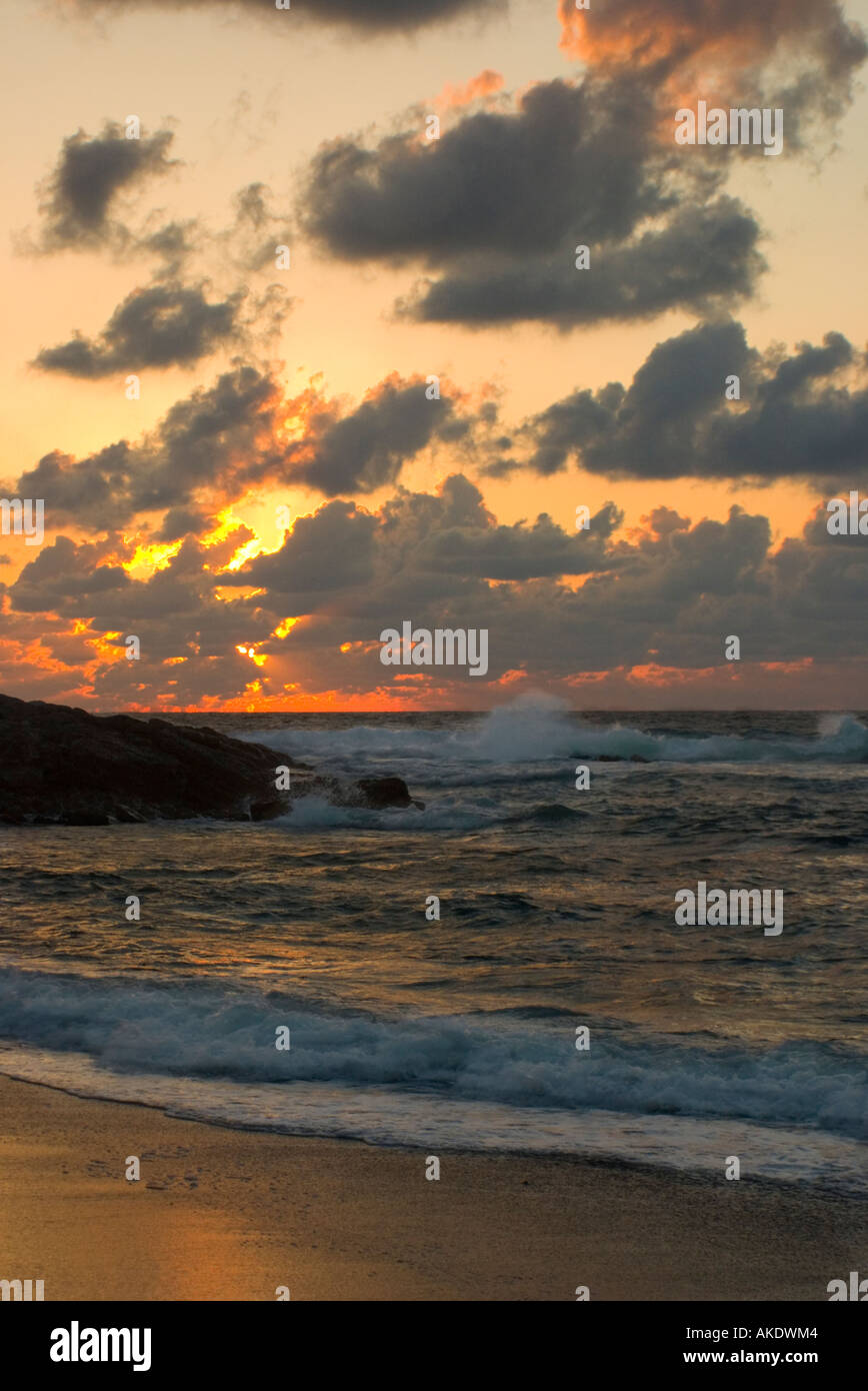 Sunset over the Atlantic ocean Stock Photo - Alamy