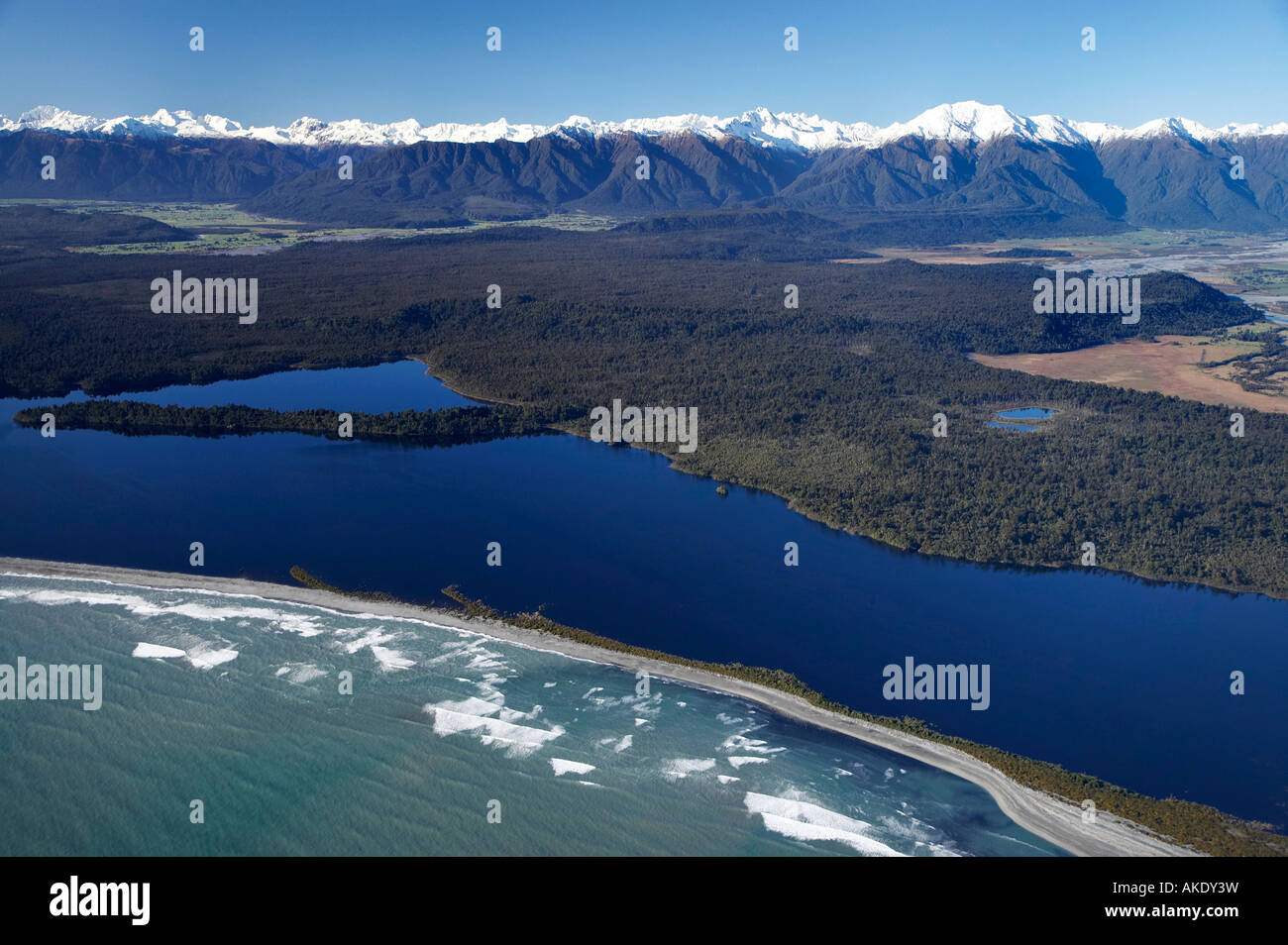 Saltwater Lagoon near Harihari West Coast South Island New Zealand ...