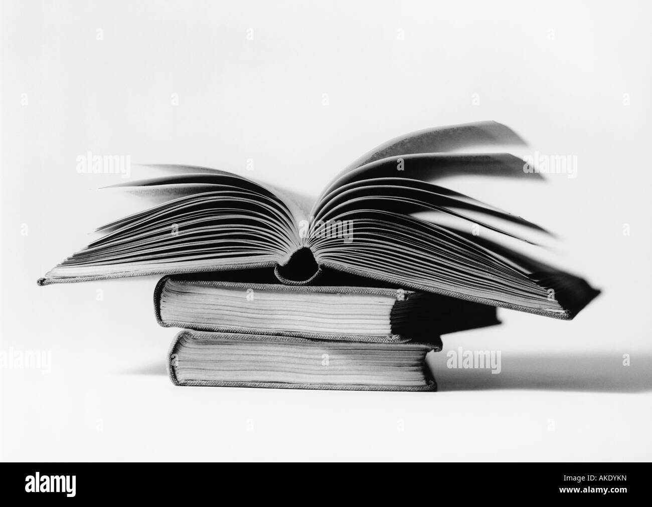 Open book, (b&w Stock Photo - Alamy