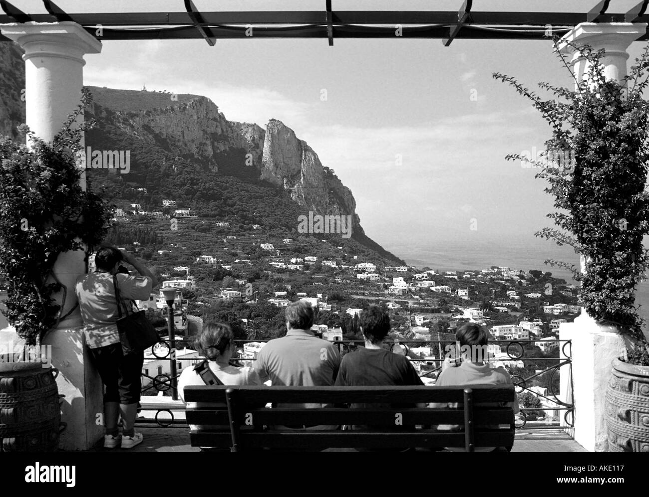 Isle of Capri Mountain View B W Stock Photo - Alamy