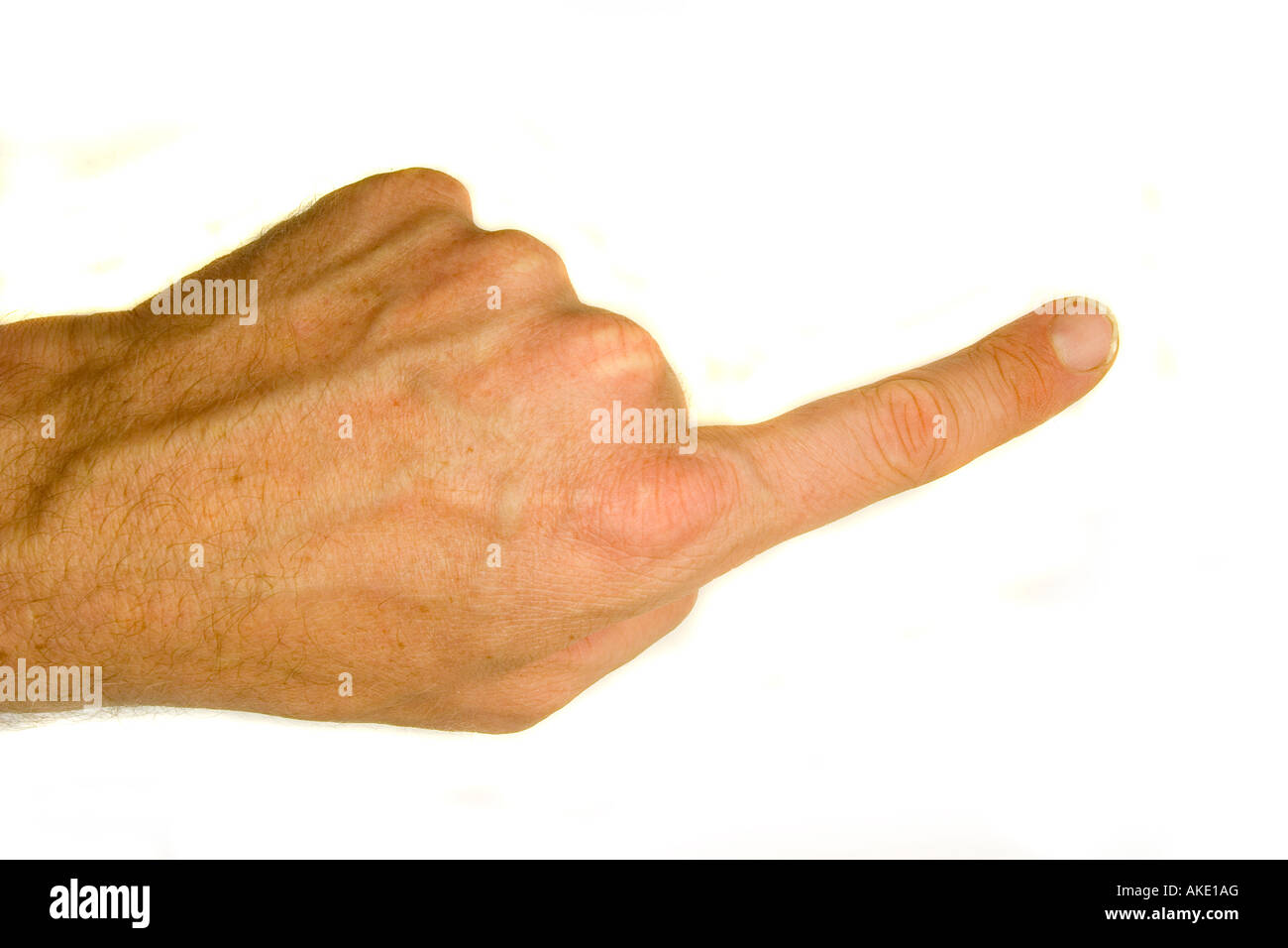A stock photograph of a man's hand pointing Stock Photo - Alamy