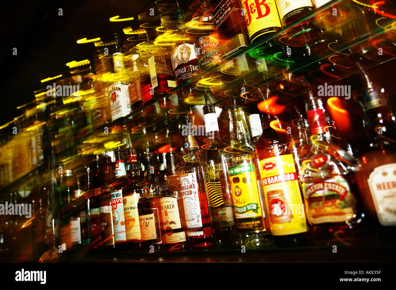 back bar bottles Stock Photo - Alamy