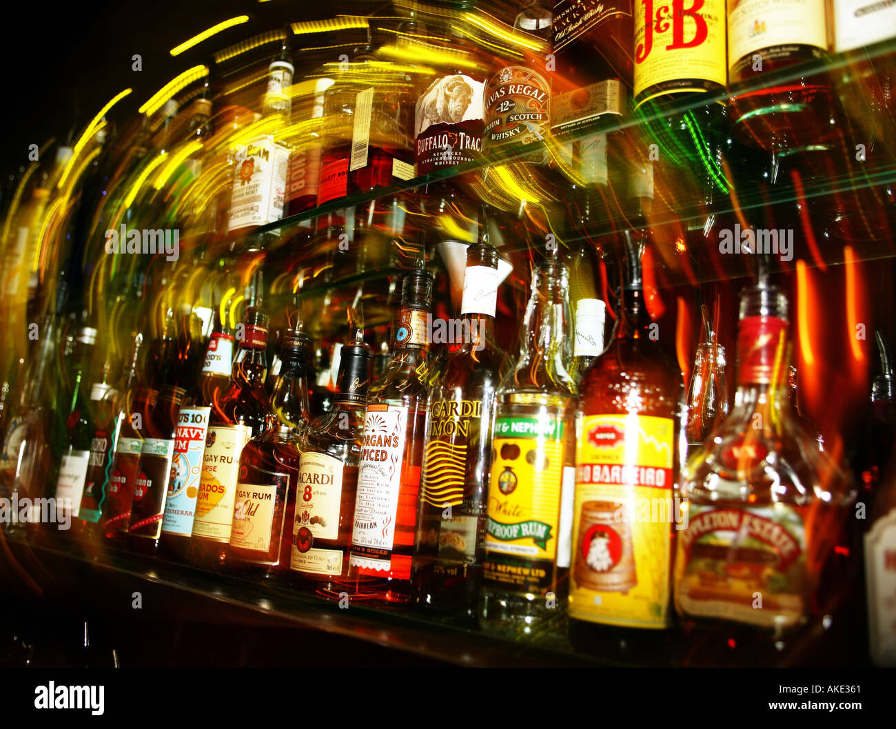 back bar bottles Stock Photo - Alamy