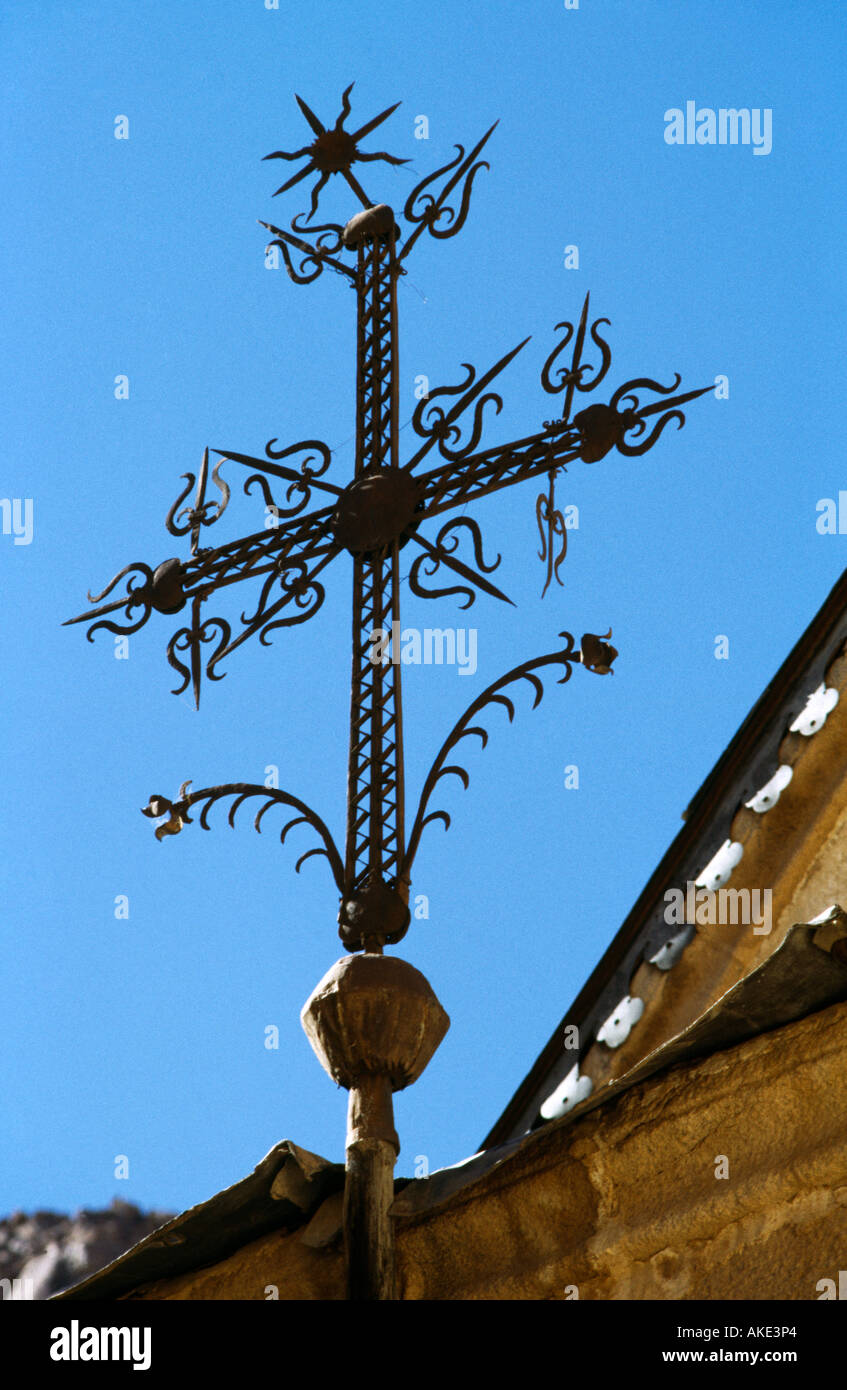 Sinai Egypt St Catherines Monastery Wrought Iron Cross On Roof Stock ...