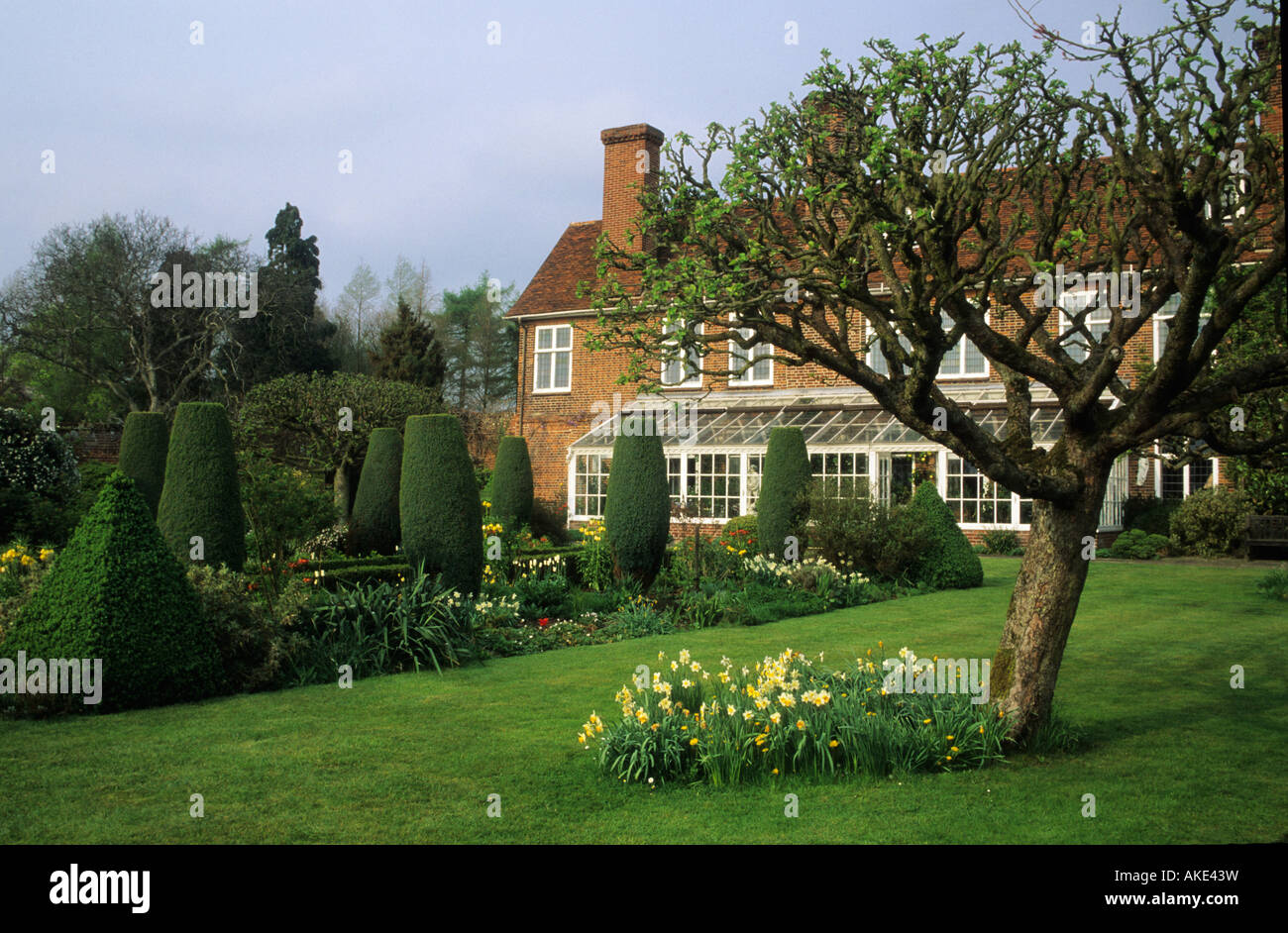 Saling Hall Essex house with conservatory in spring Stock Photo - Alamy