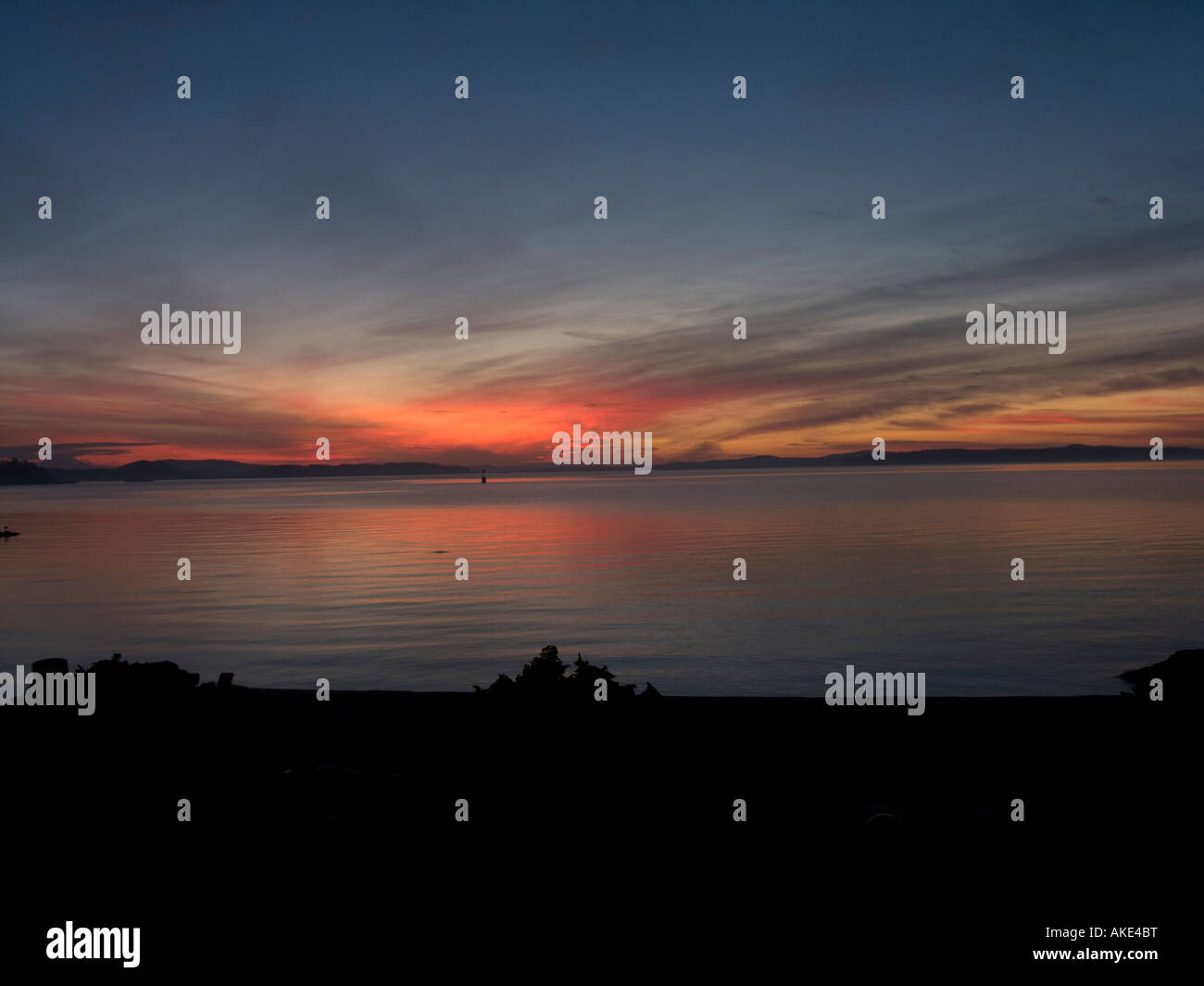 Sunrise over the Straits of Georgia Stock Photo - Alamy