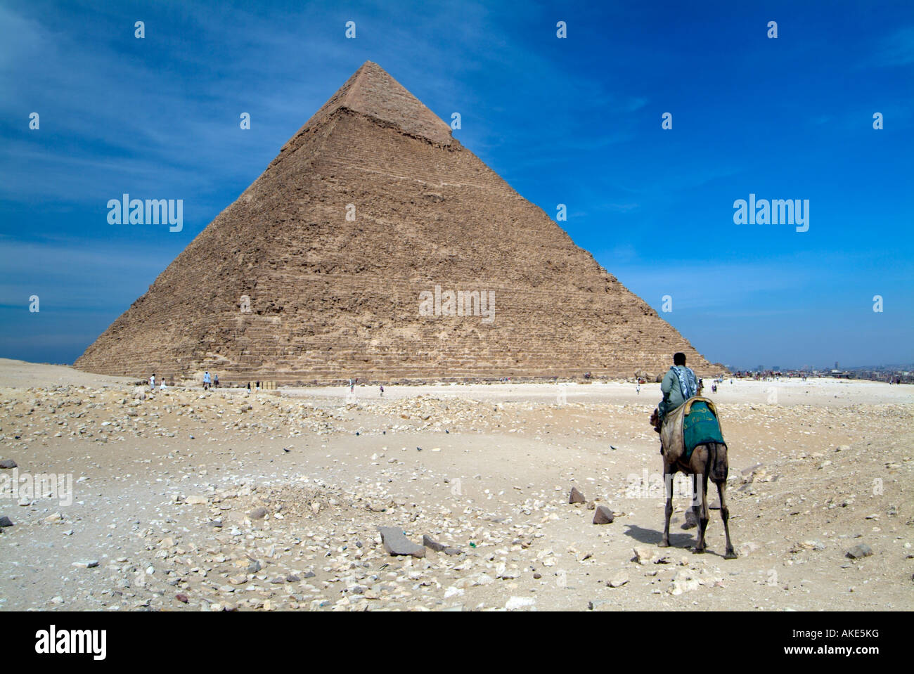 one egyptian man dressed in traditional costume clothes riding towards ...