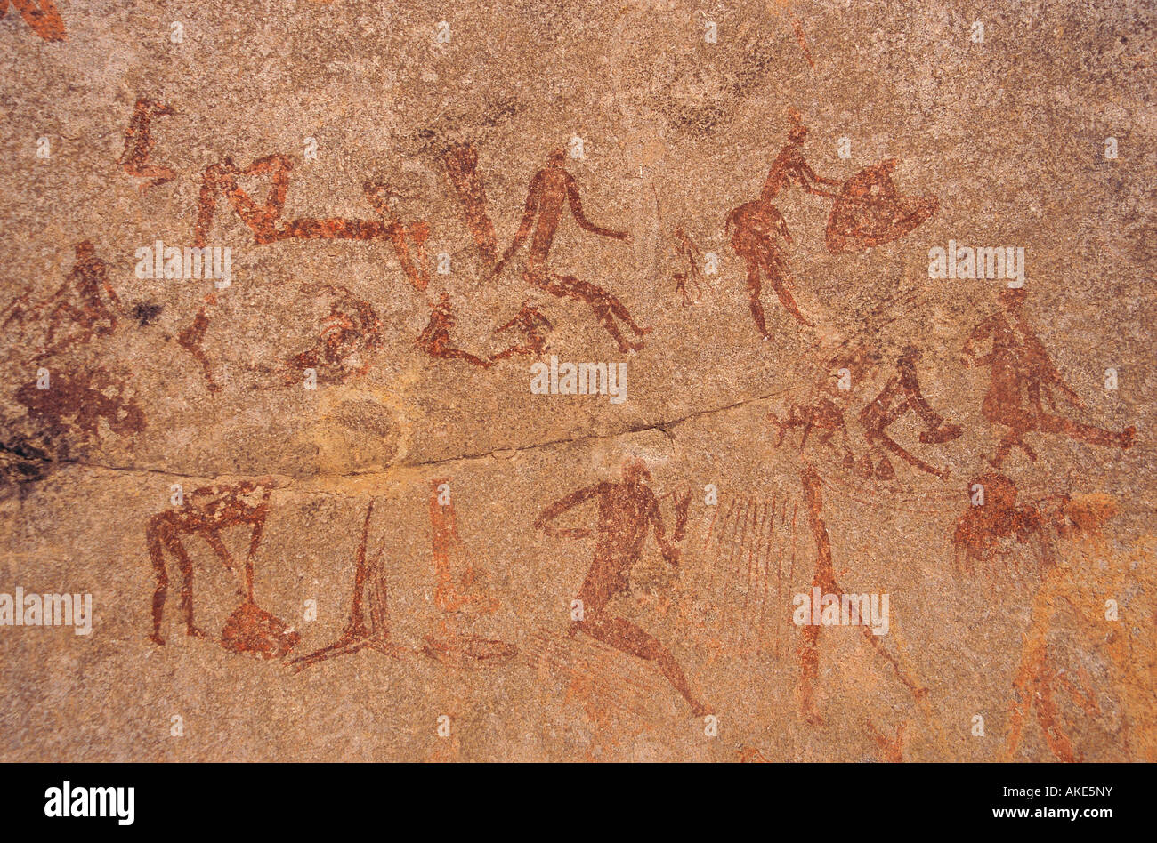 Bushman or San paintings in Matobo National Park Zimbabwe Stock Photo ...