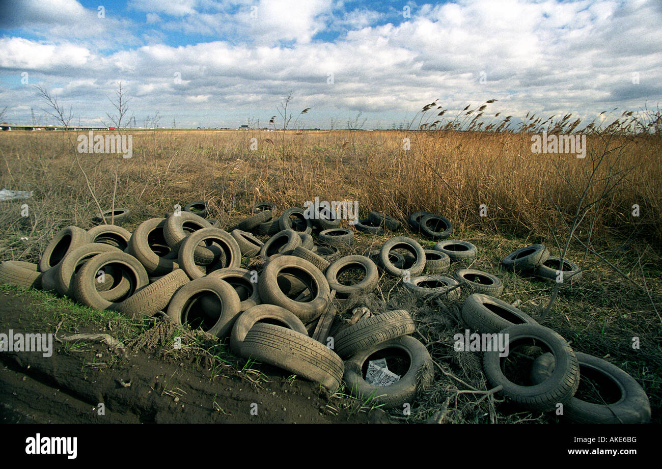 RAINHAM MARSHES RSPB RESERVE EAST LONDON UK DERELICT CAR 2007 Stock ...