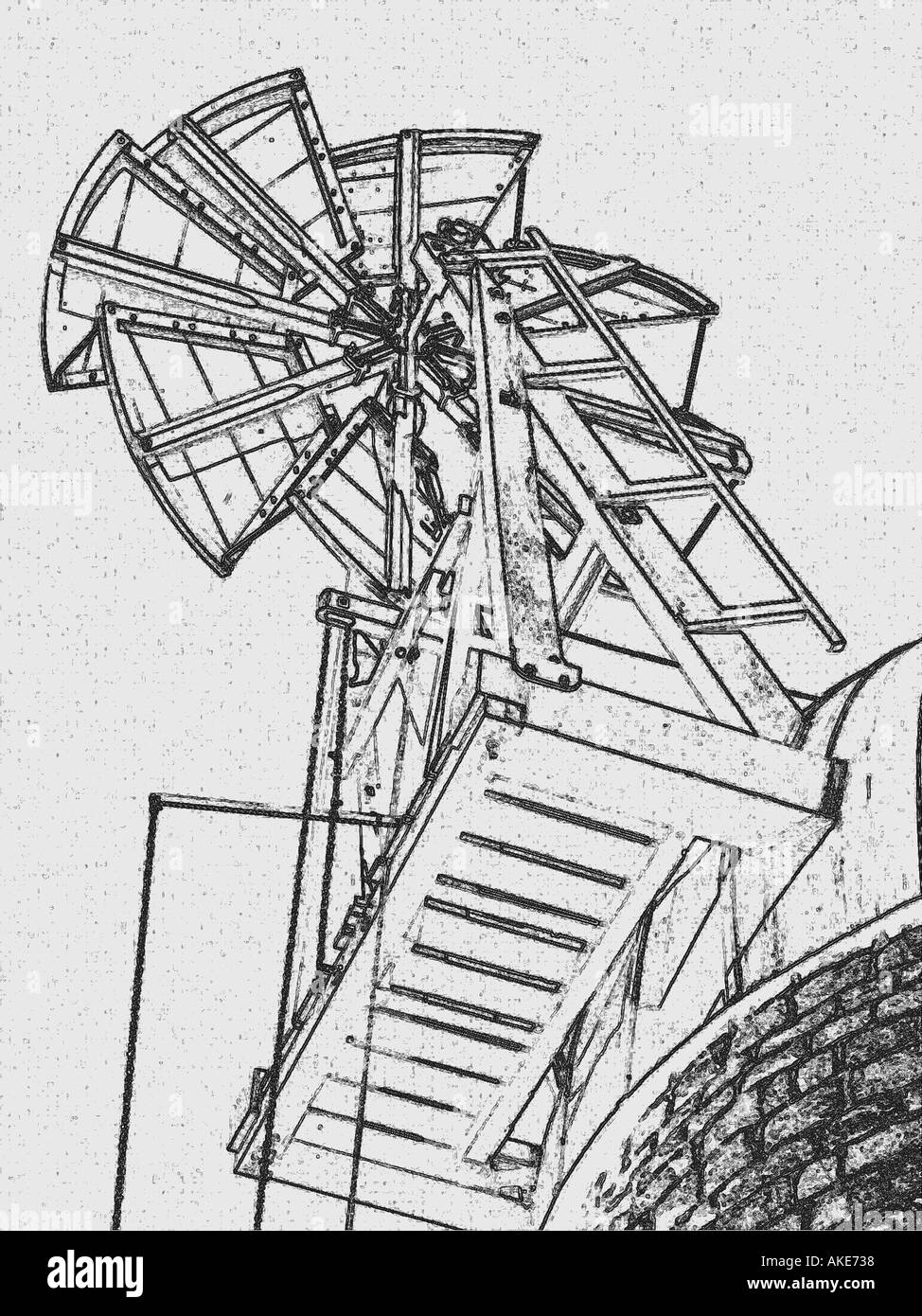 Windmill drawing hi-res stock photography and images - Alamy