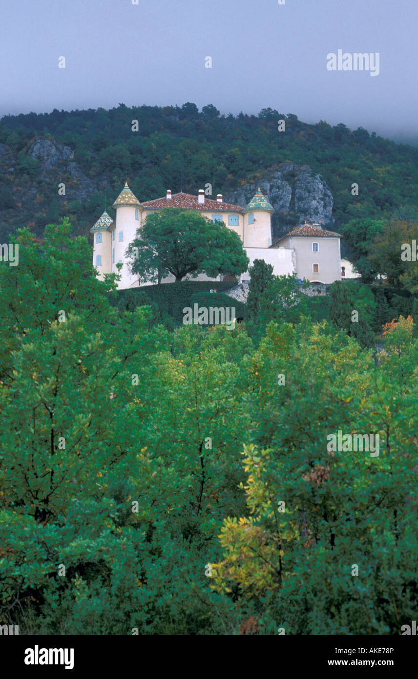 castle exterior, verdon aiguines, france Stock Photo - Alamy