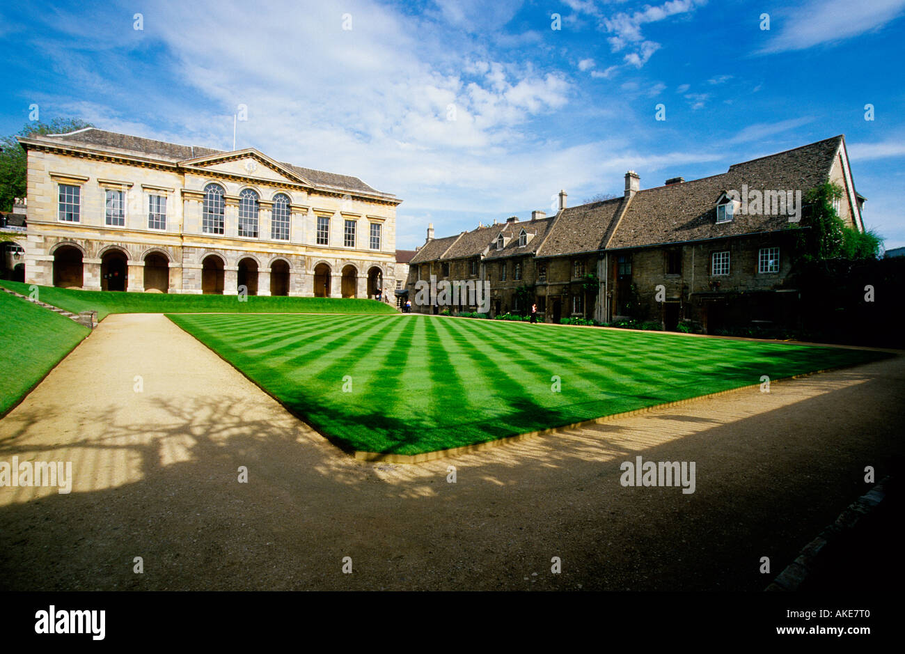 Worcester College Oxford Front Quad and Library Stock Photo - Alamy
