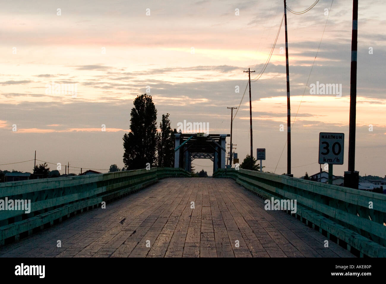 Spooky bridge at dusk Stock Photo - Alamy