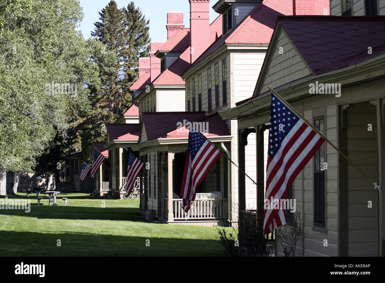 Fort Yellowstone, Mammoth Hot Springs, Yellowstone National Park Stock ...