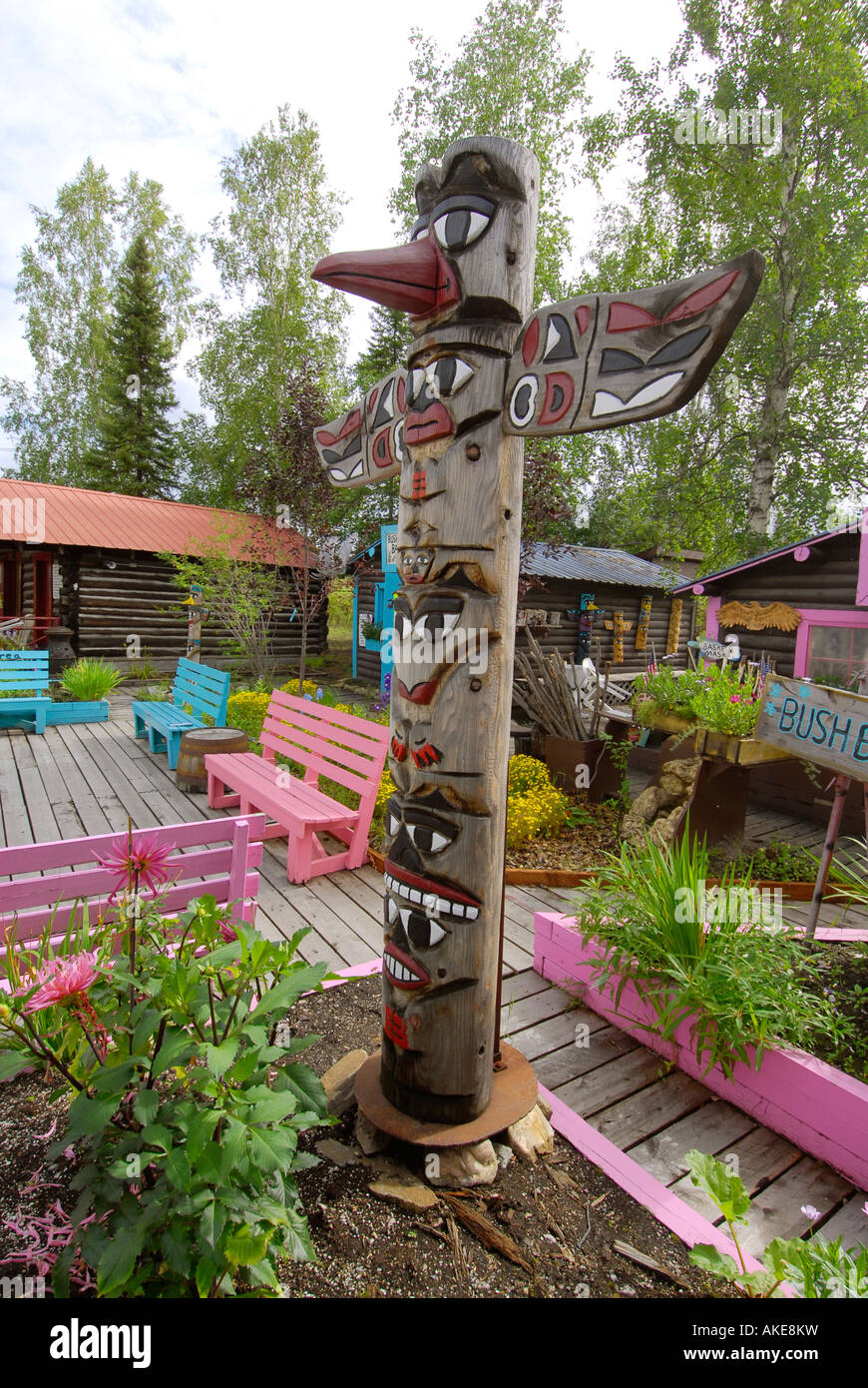 Historical Buildings in Pioneer Park Fairbanks Alaska Alaska Highway ...