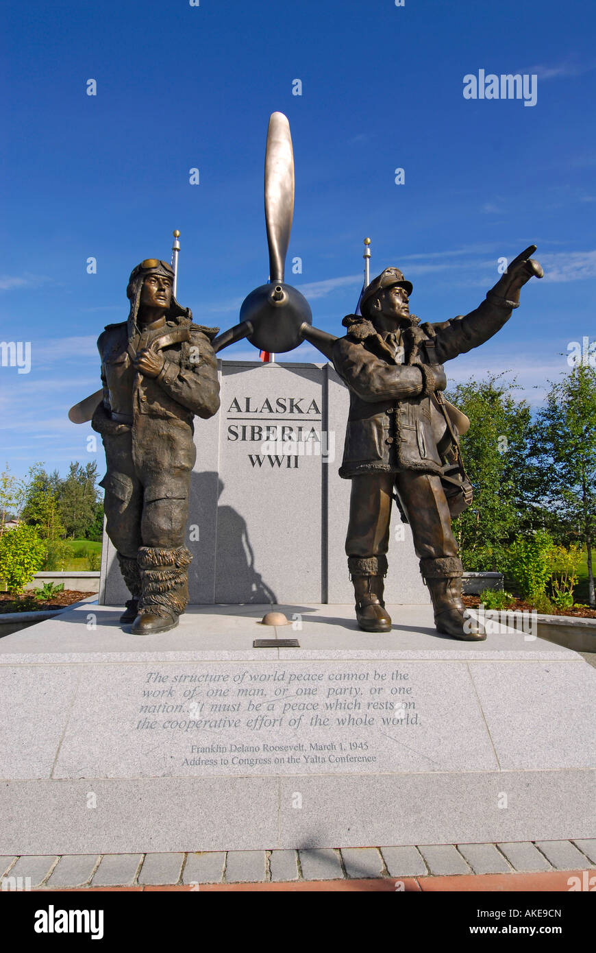 Statue Commemorating Alaskan Soldiers and Pilots during World War II AK ...