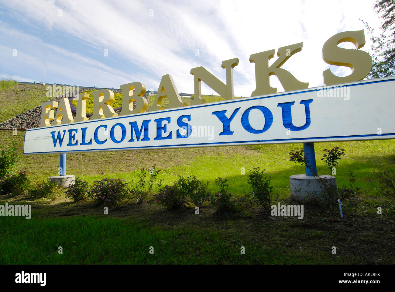 Fairbanks Welcome Sign Fairbanks Alaska AK Alaska Highway ALCAN Al Can ...