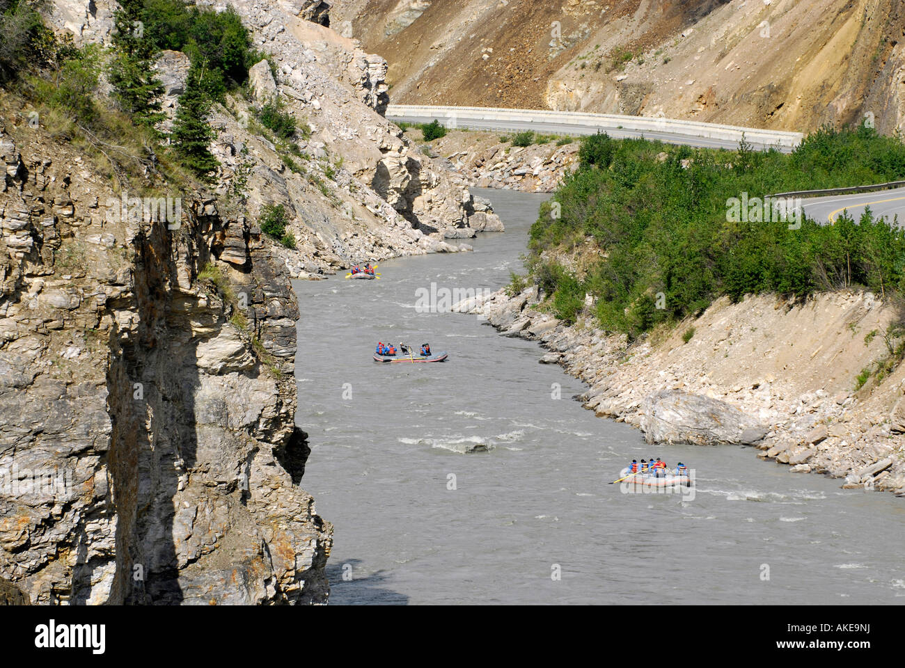 River Rafting Along the Nenana River Cantwell Alaska Denali National ...