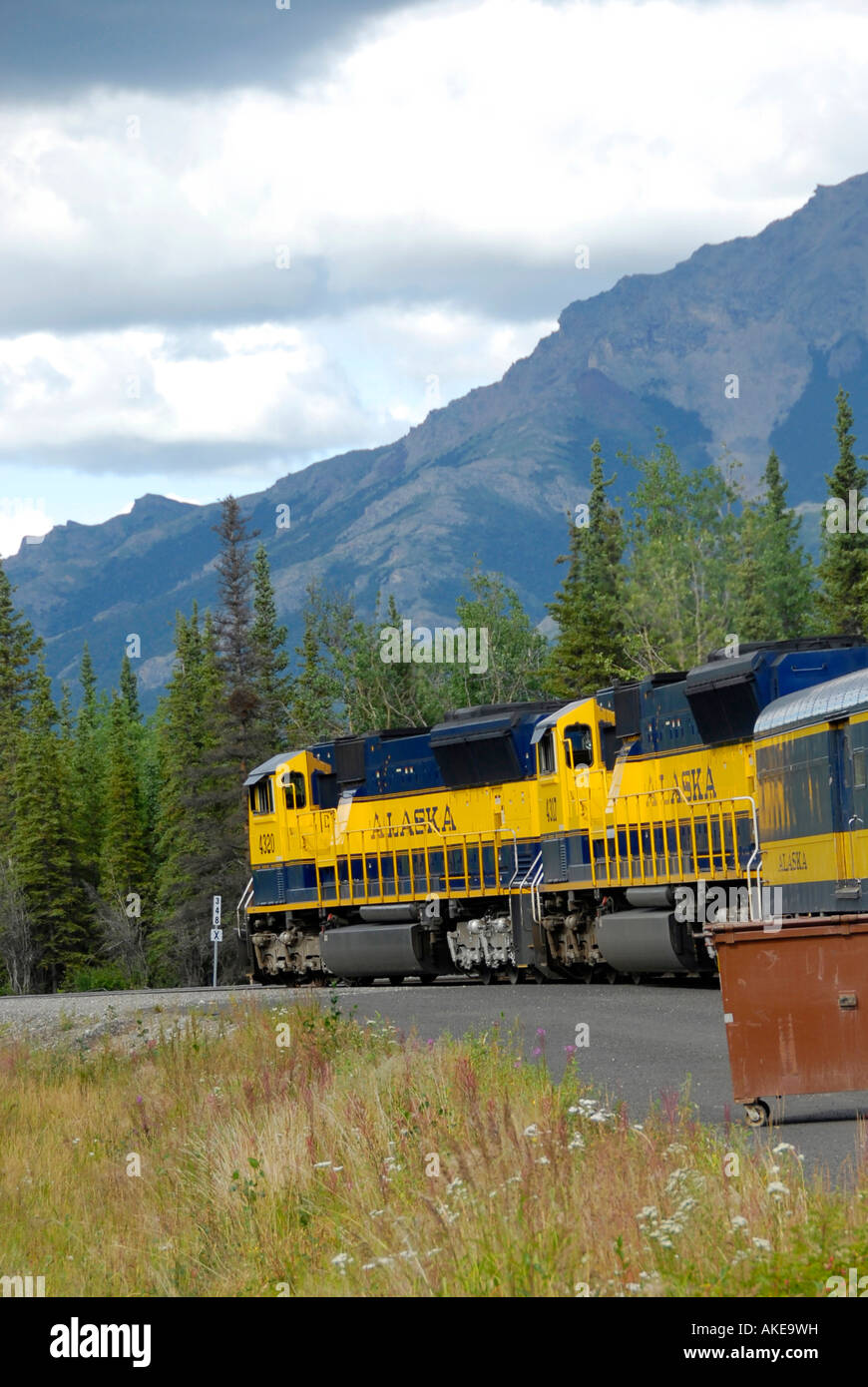Alaska Railroad Passenger Cars at Denali National Park Railroad Depot ...