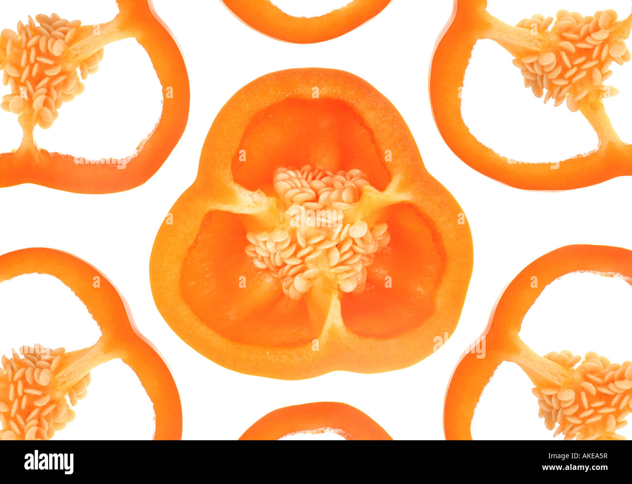 Slice pattern pepper vegetable on white background Stock Photo - Alamy