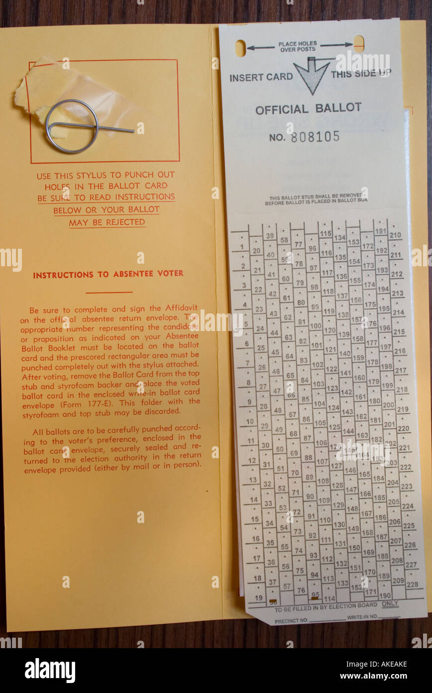 Punchcard ballot hi-res stock photography and images - Alamy