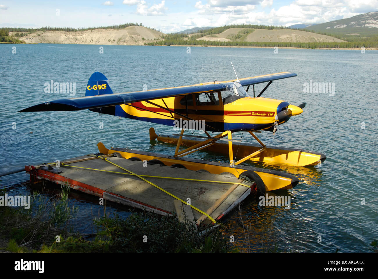 Float plane float plane pontoon plane on Lake Schwatka Whitehorse Yukon ...