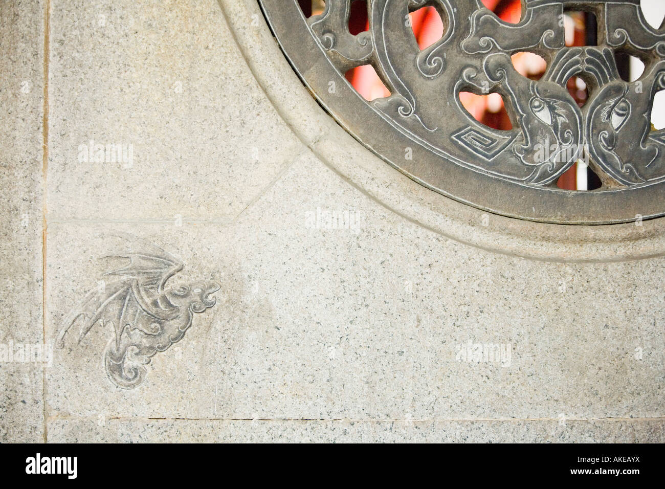 Close-up of a stone window of a temple Stock Photo - Alamy