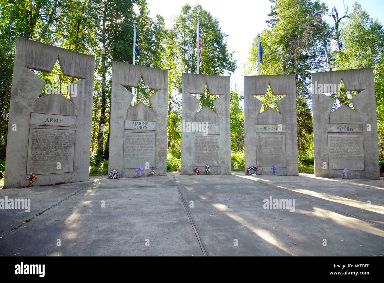 Tribute to Alaskan soldiers branches of military at Denali State Park ...