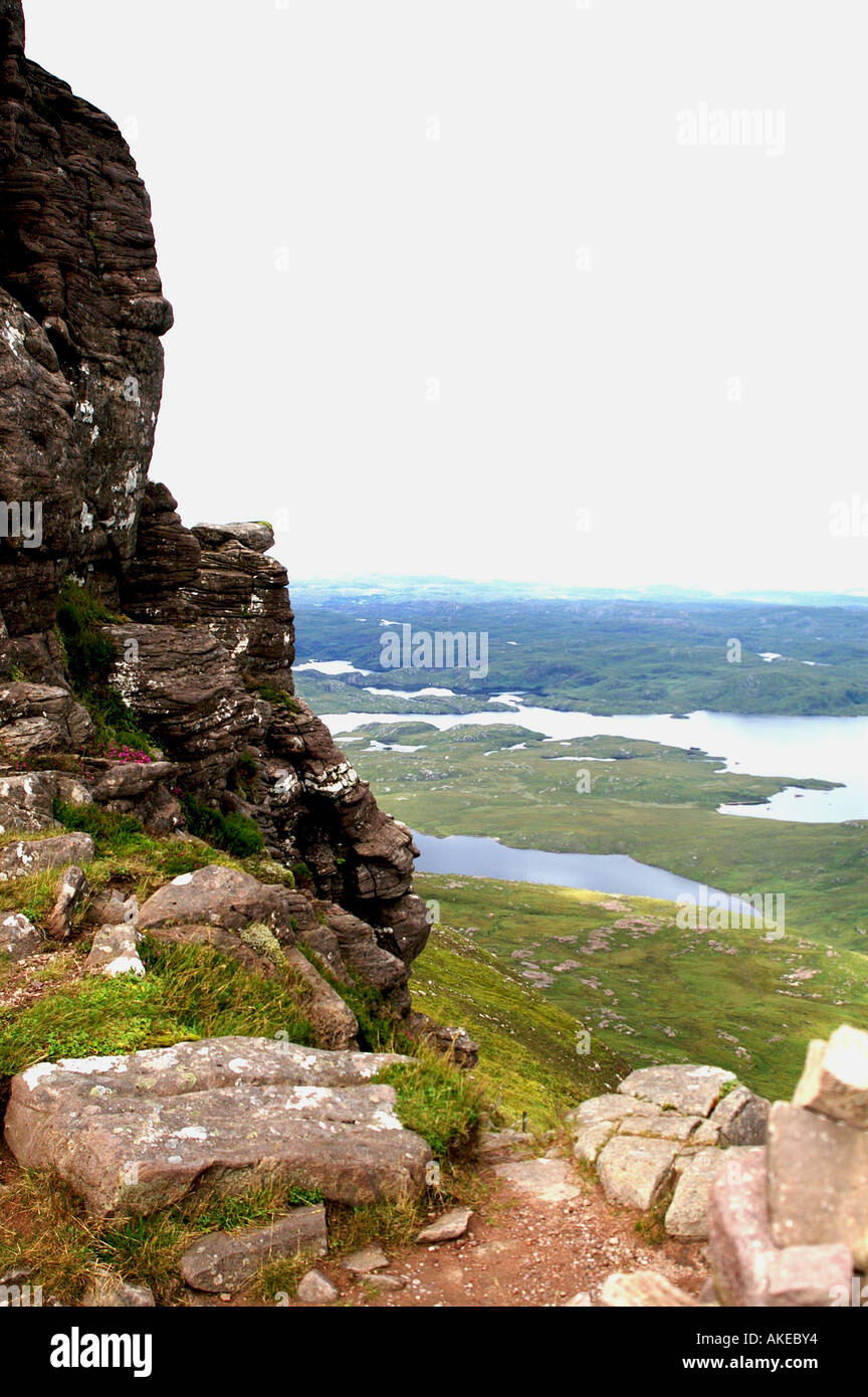 Inverpolly forest Loch Doire nah-Airbhe from Stac Pollaidh Inverpolly ...