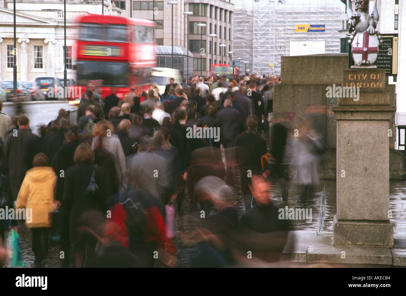 London Bridge Commuters Stock Photo - Alamy