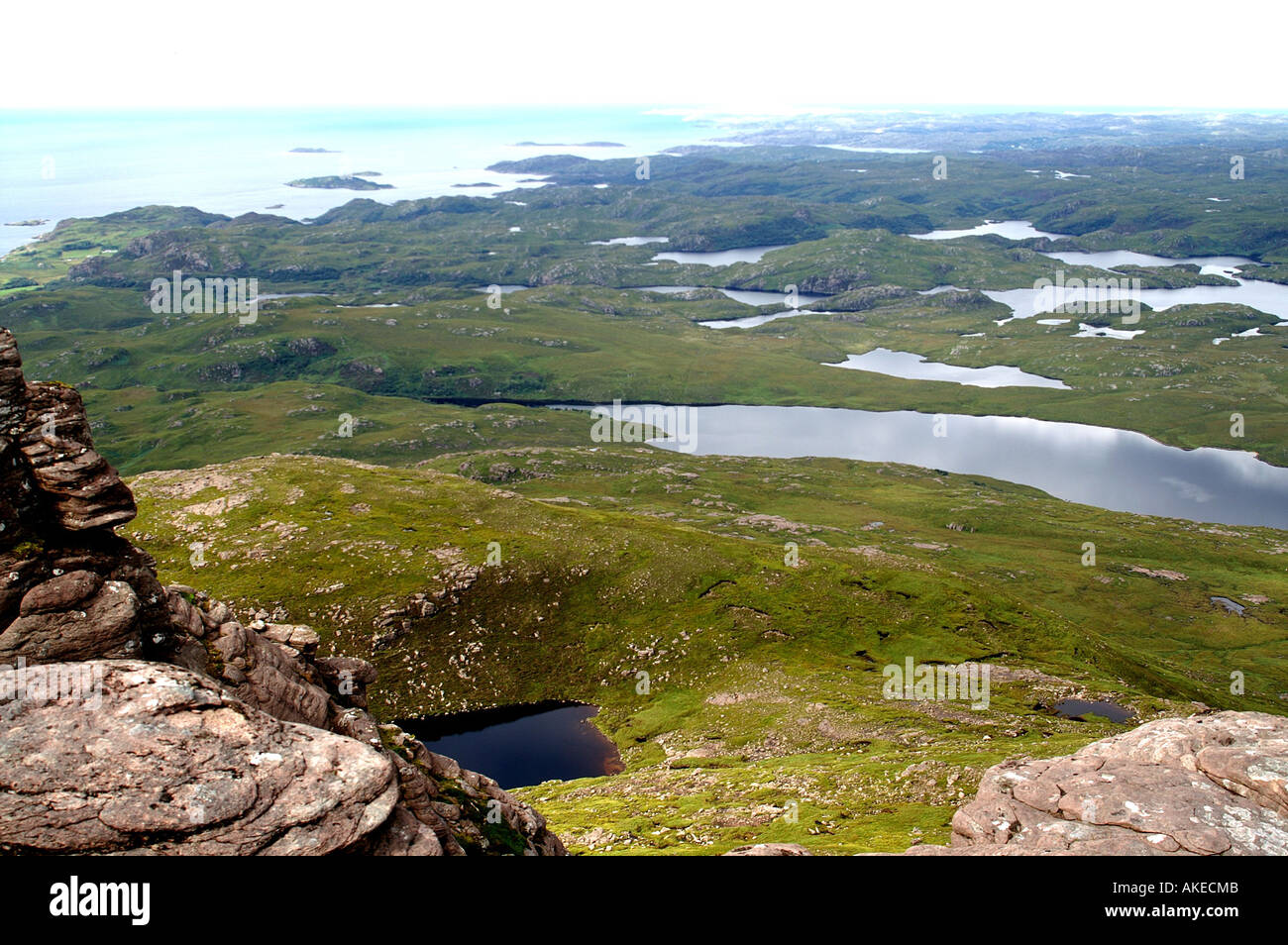 Inverpolly forest Loch Doire nah-Airbhe from Stac Pollaidh Inverpolly ...