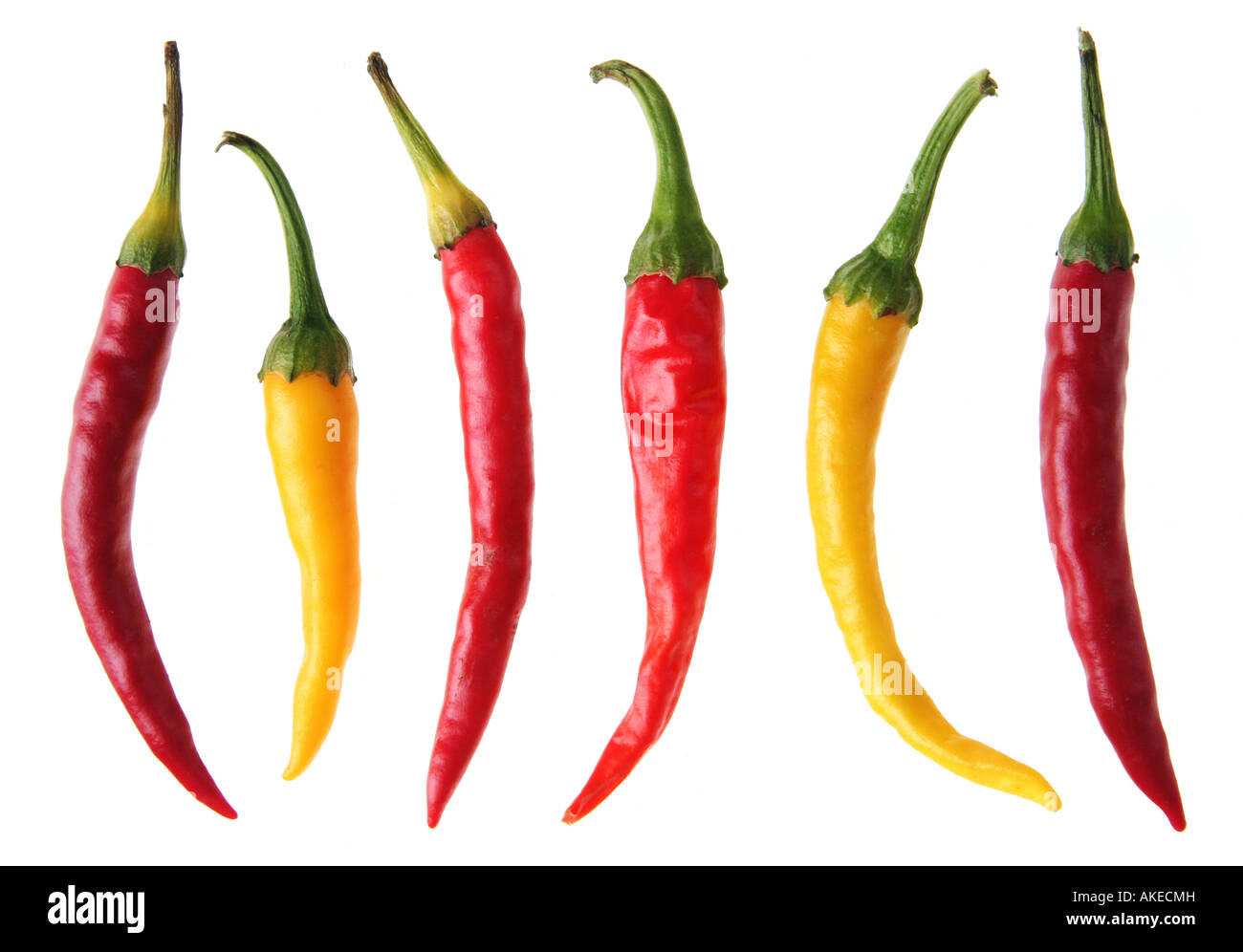 Color chili pepper set on white background Stock Photo - Alamy