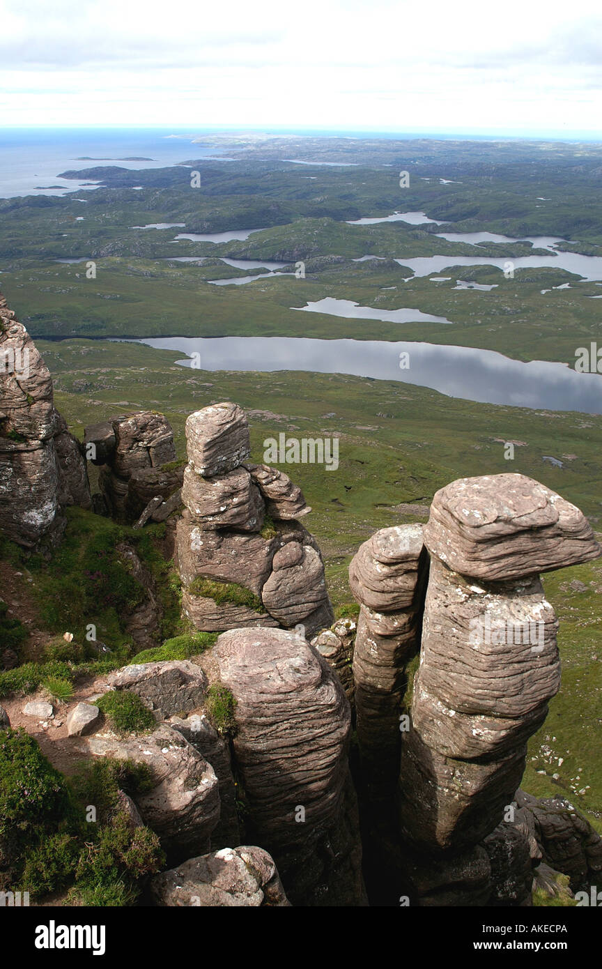Inverpolly forest Loch Doire nah-Airbhe from Stac Pollaidh Inverpolly ...