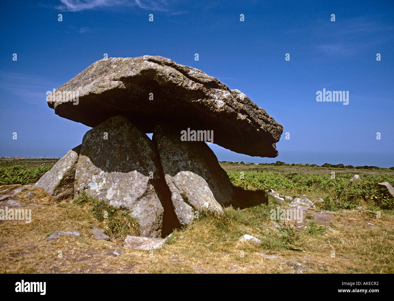 Chun Quoit dolmen with 12 foot capstone standing 7 feet high ...