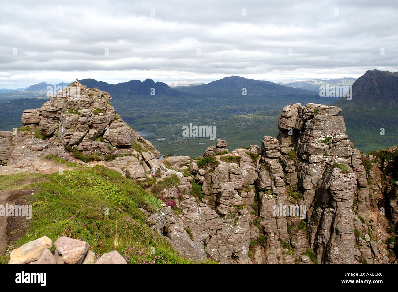 Suilven and Canisp from Stac Pollaidh Inverpolly Coigach Stock Photo ...
