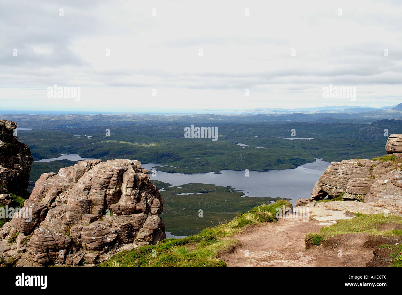 Inverpolly forest Loch Doire nah-Airbhe from Stac Pollaidh Inverpolly ...