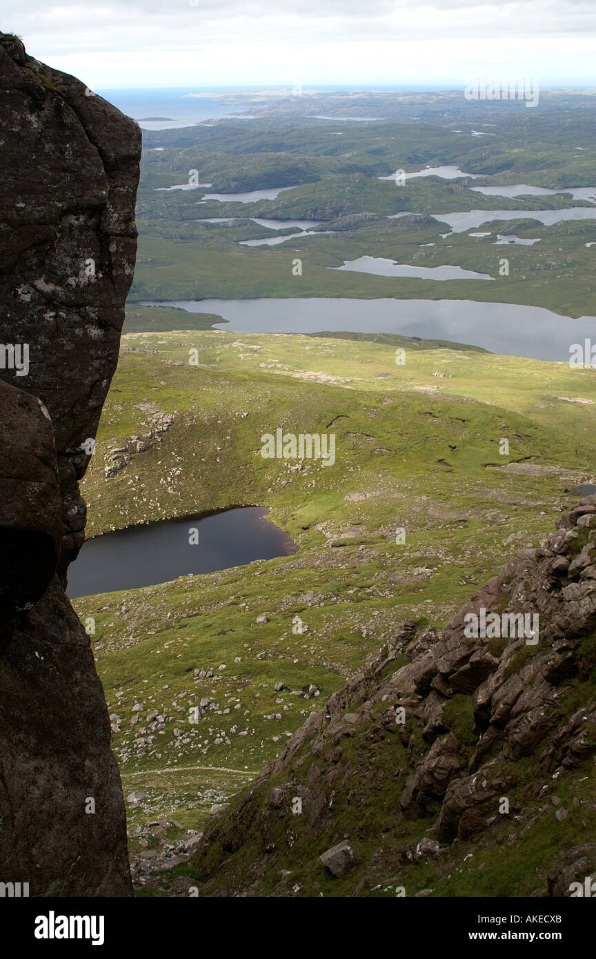 Inverpolly forest Loch Doire nah-Airbhe from Stac Pollaidh Inverpolly ...