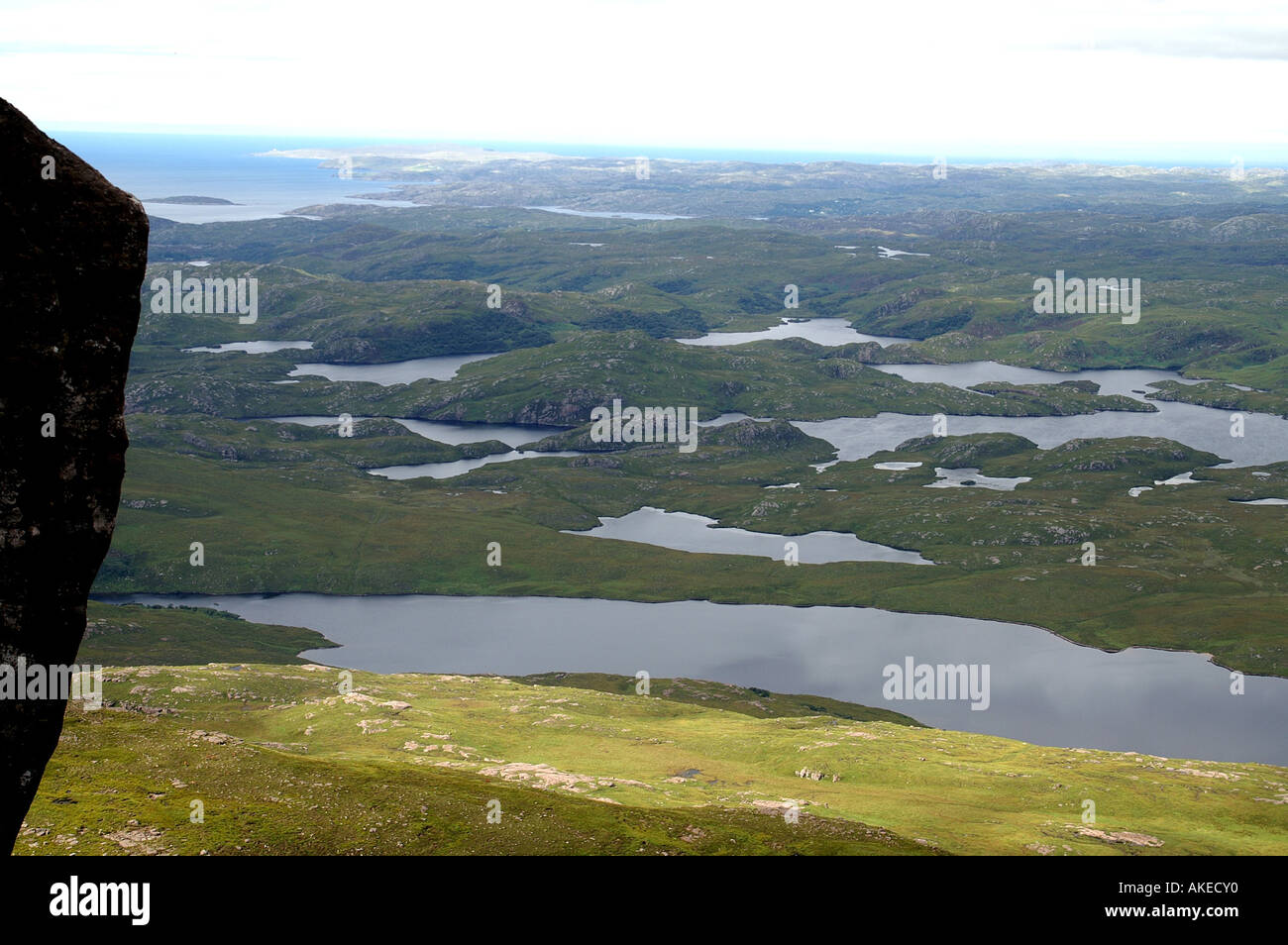 Inverpolly forest Loch Doire nah-Airbhe from Stac Pollaidh Inverpolly ...