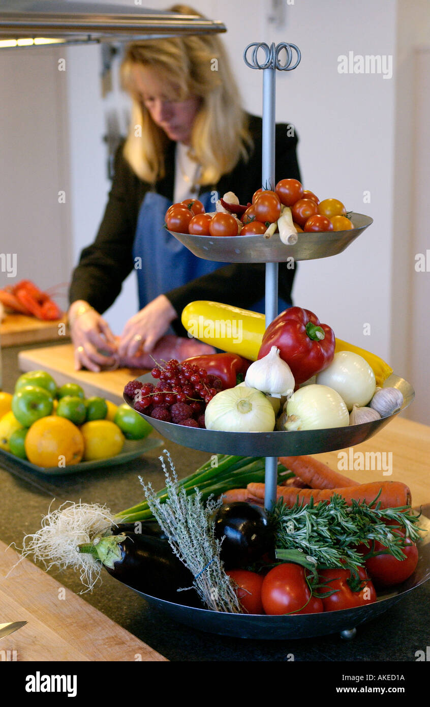 Fruit and vegetables on a plateau Stock Photo - Alamy